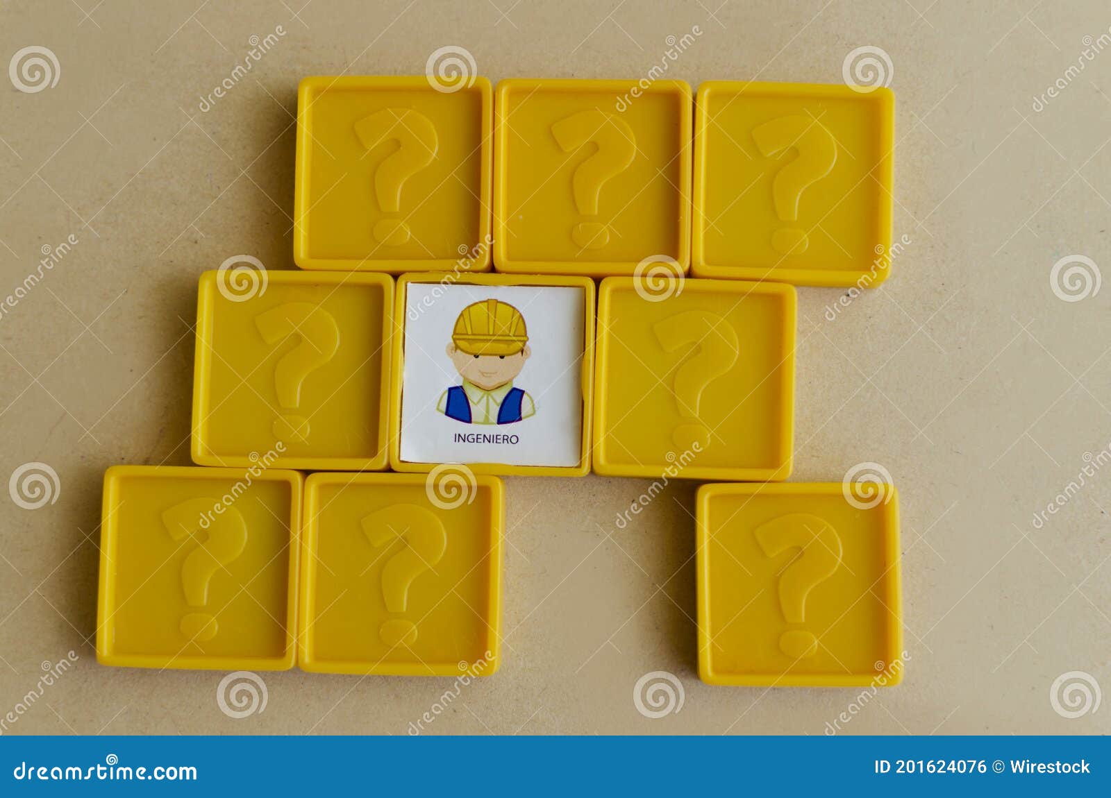 Educational Game for Children with Yellow Blocks with Different ...
