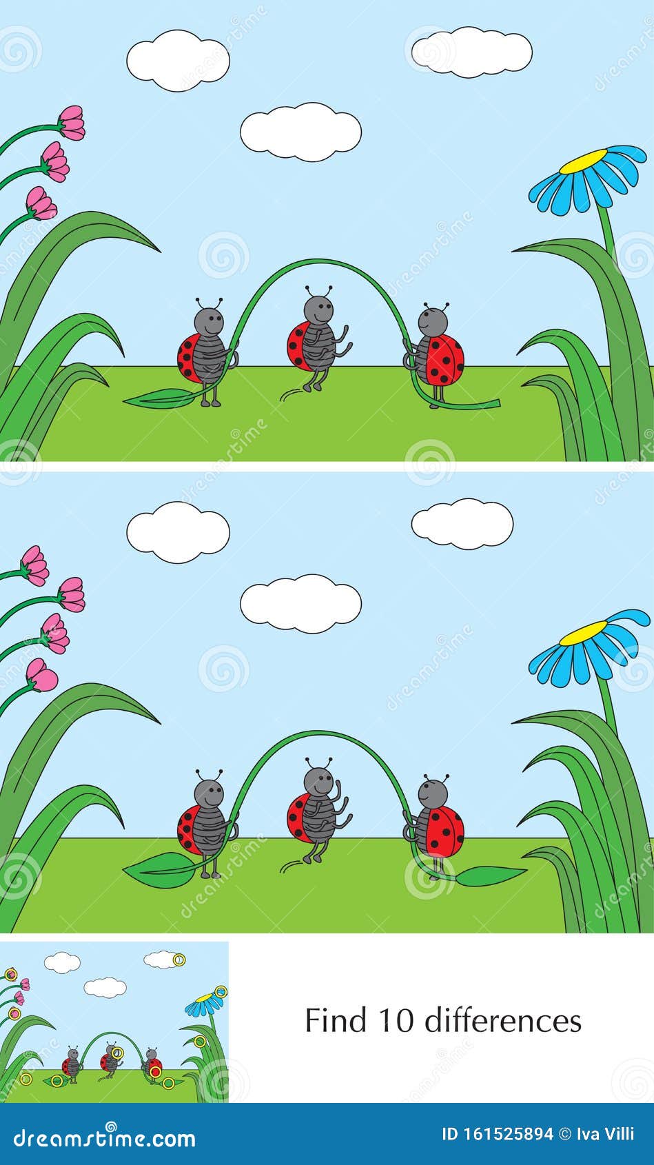 Ladybugs puzzle stock vector. Illustration of drawing - 161525894