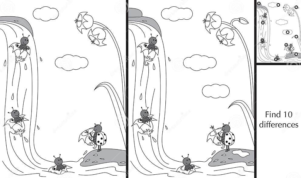 Ladybugs puzzle stock vector. Illustration of flower - 161525927