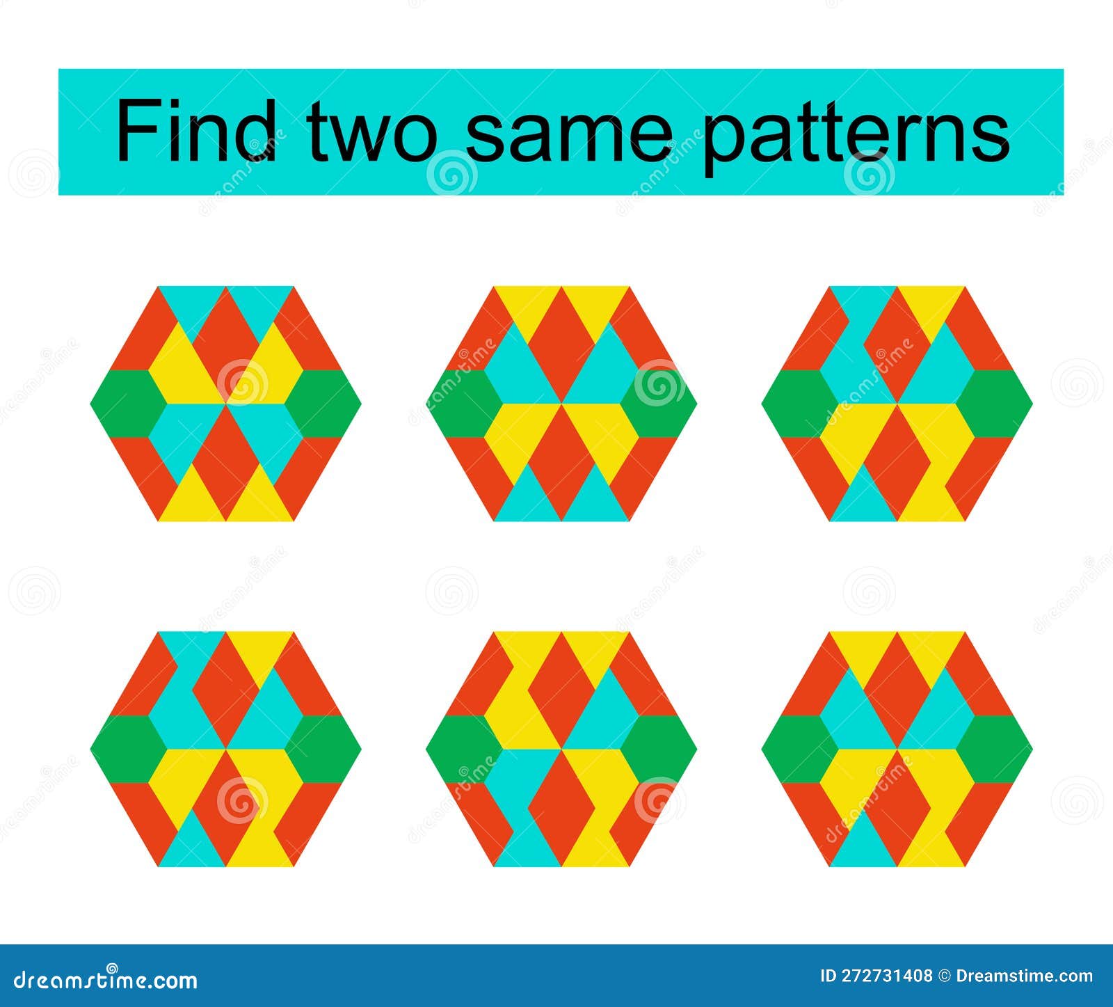 Educational Game for Kids. Need To Find Two Same Patterns. Visual ...