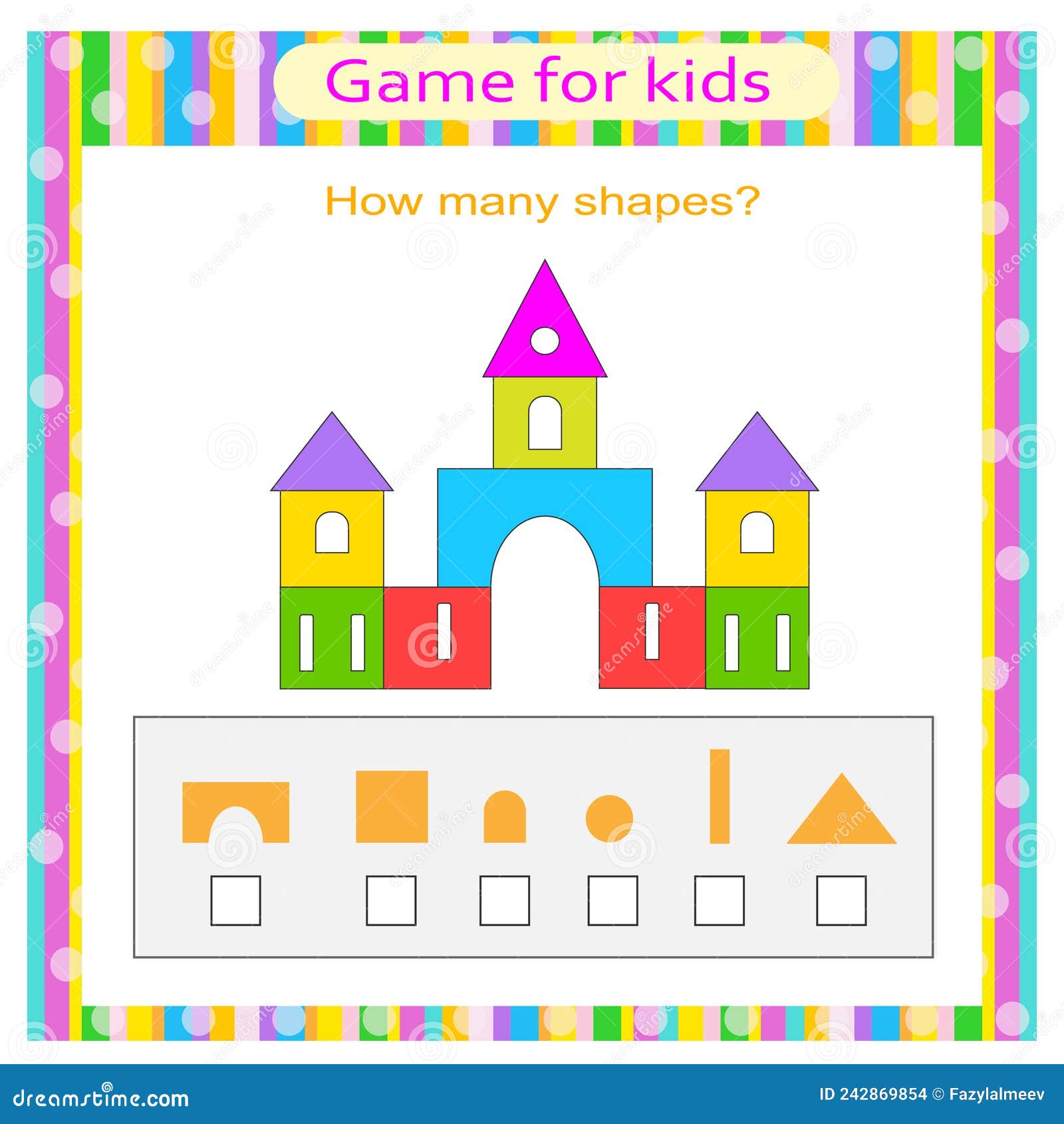 Educational Game for Kids. Count How Many Rectangles, Triangles ... Educational Game for Kids. Count How Many Rectangles, Triangles ...