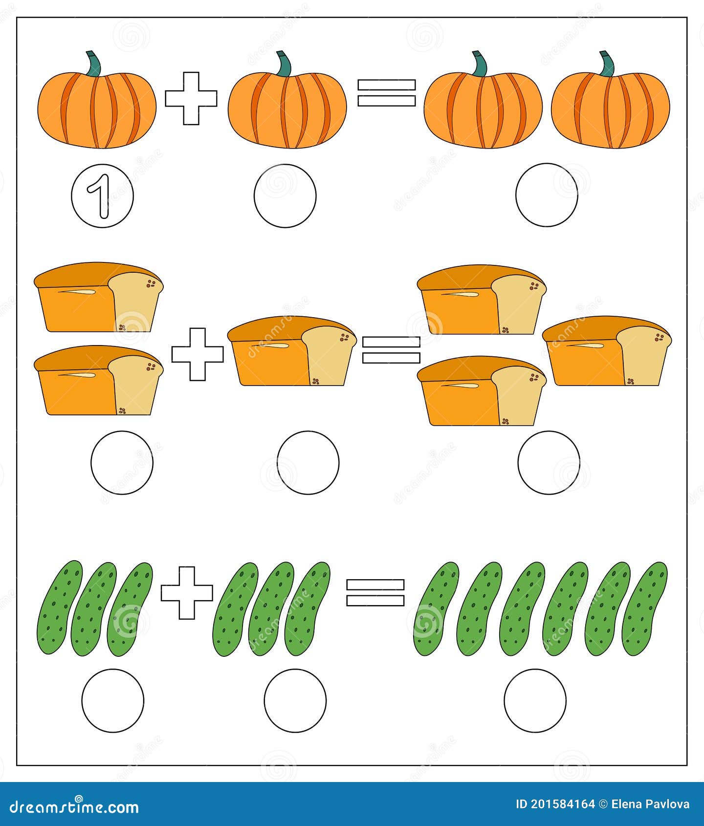 Educational Game for Kids. Solve Math Examples for Addition Stock ...