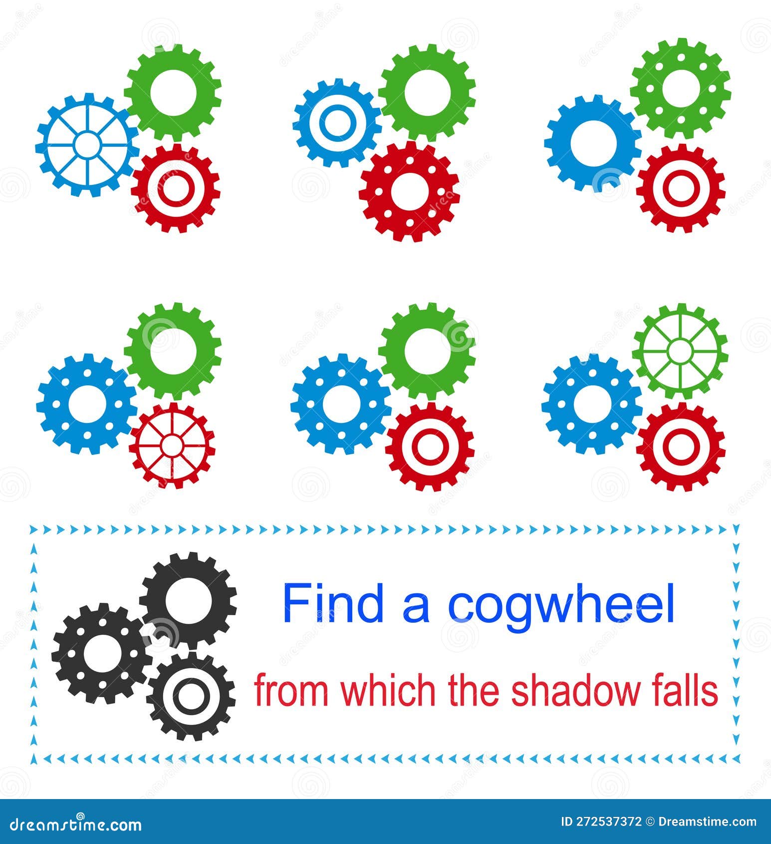 Educational Game for Kids. Task for Attentiveness. Find a Cogwheel from ...
