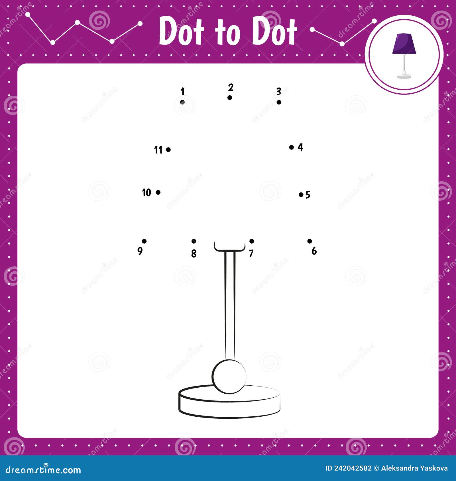 Educational Game for Preschool Children. Lamp Stock Vector ...