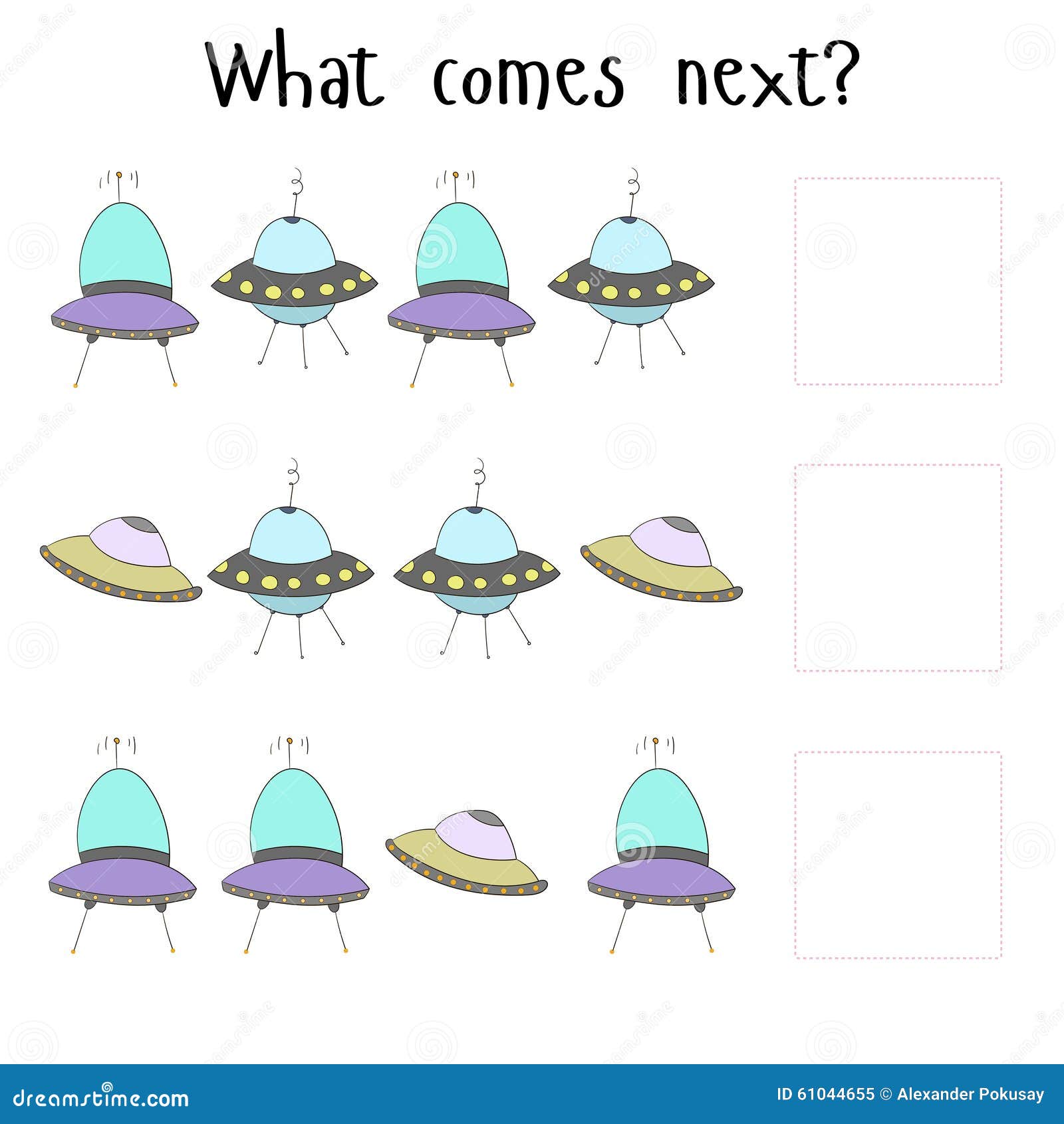 Educational Game What Comes Next Stock Vector - Illustration of fiction ...