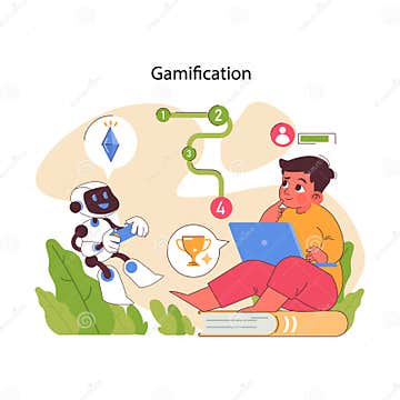 Educational Gamification Concept. Flat Vector Illustration Stock Vector ...