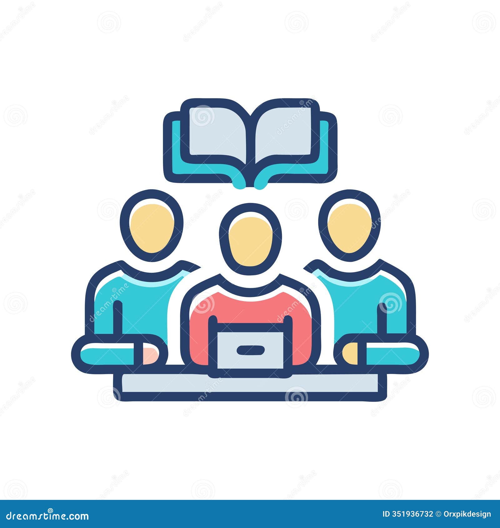 Educational Group Study Icon Stock Vector - Illustration of collection ...