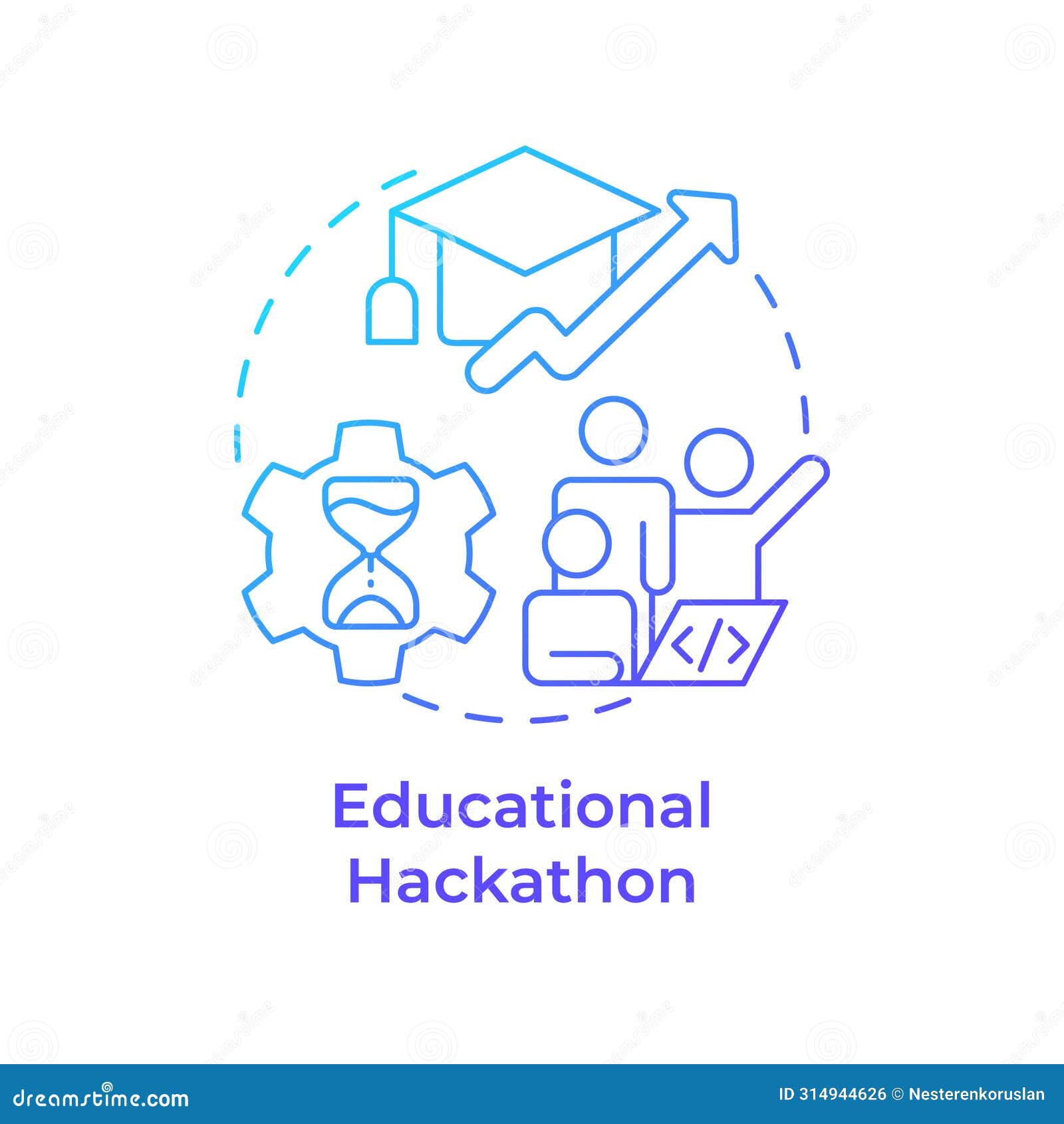 Educational Hackathon Blue Gradient Concept Icon Stock Vector ...