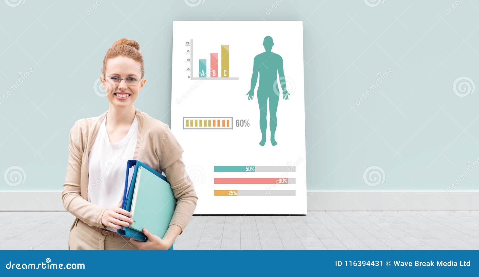 Educational Human Body Chart on Card with Teacher Stock Image - Image ...