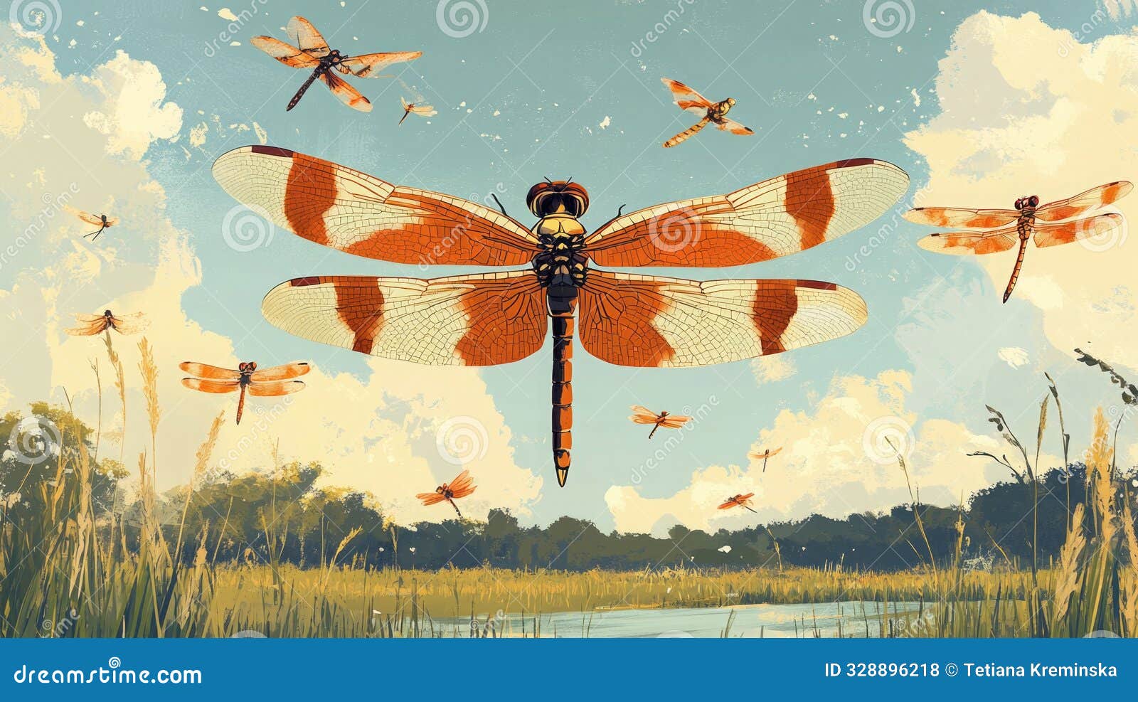 Educational Infographic on Dragonfly Swarms Featuring Illustrations ...