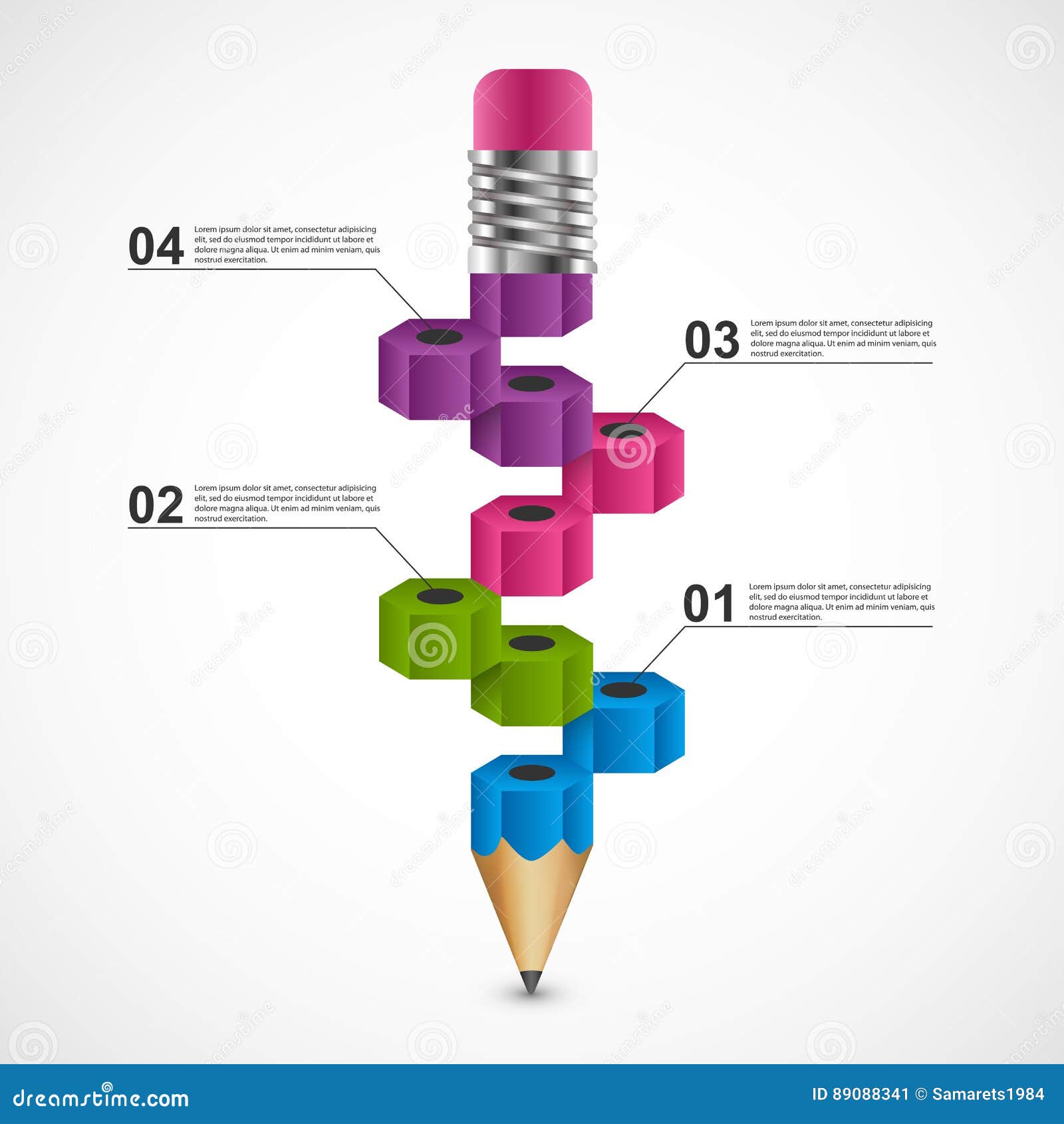 Educational Infographic of the Pencil for the Presentation and ...