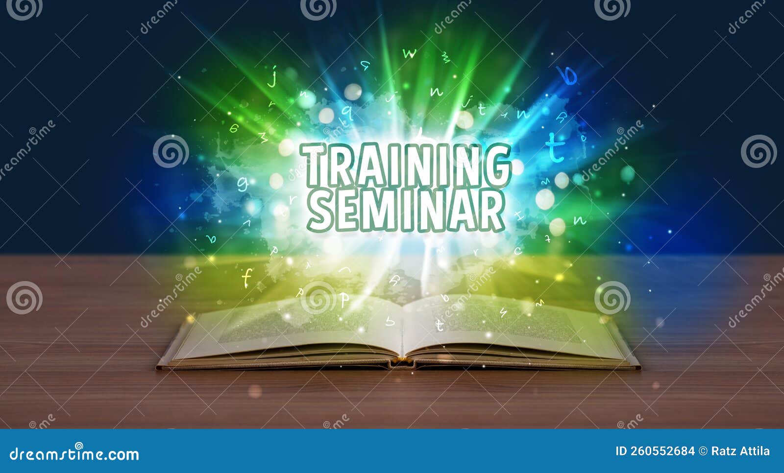 Educational Inscription Coming Out from an Open Book Stock Photo ...