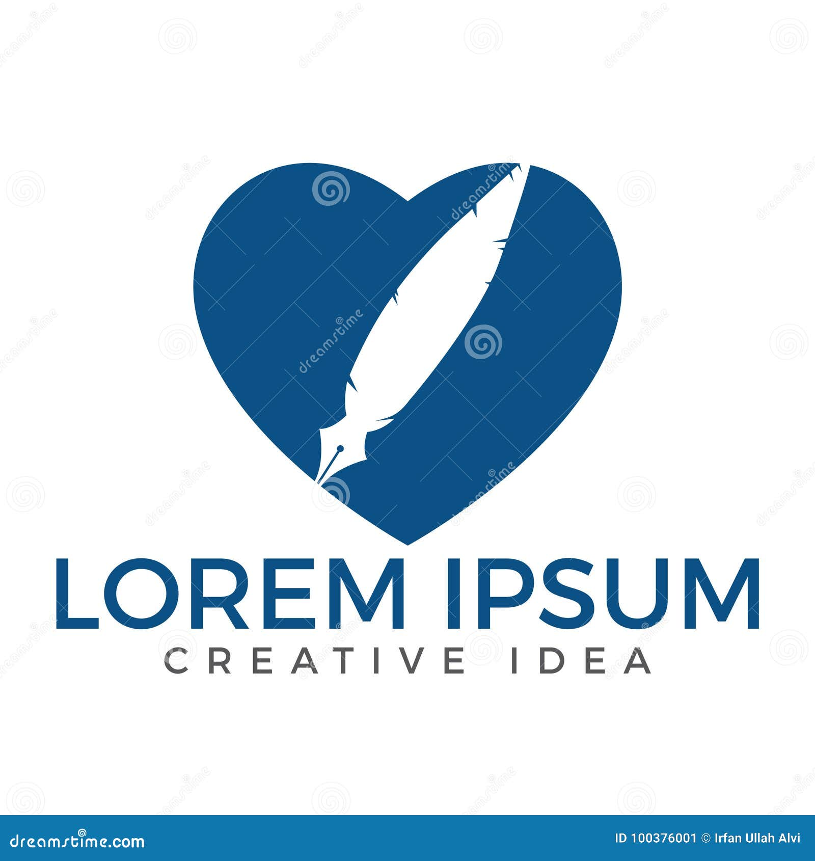 Feather Logo Vector Design. Illustration of an Ink Pen. Stock Vector ...