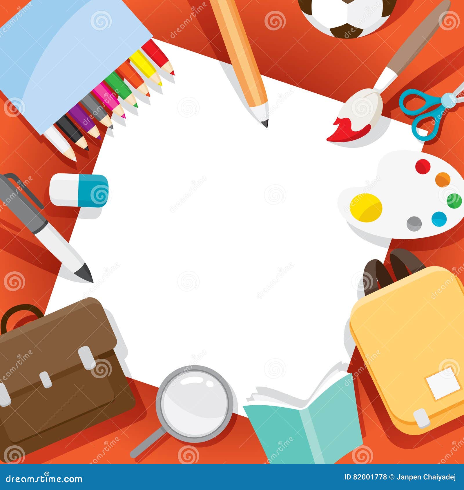 Educational Instruments Objects on Frame Stock Vector - Illustration of ...