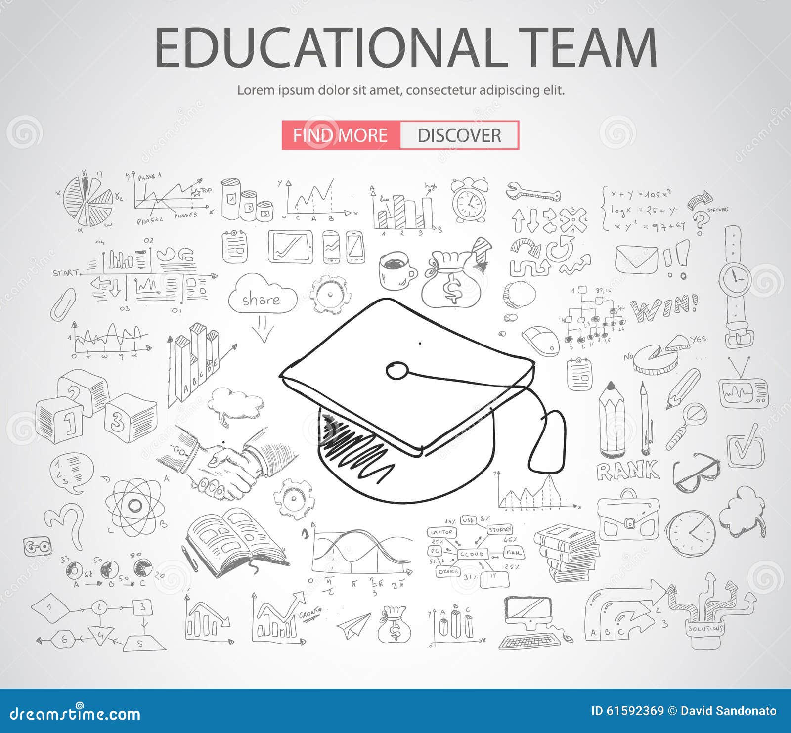 Educational and Learning Concept with Doodle Design Style Stock Vector ...