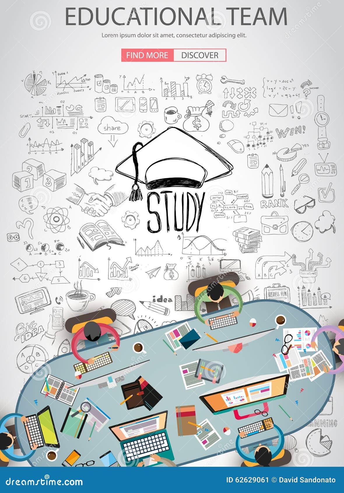 Educational and Learning Concept with Doodle Design Style Stock Vector ...