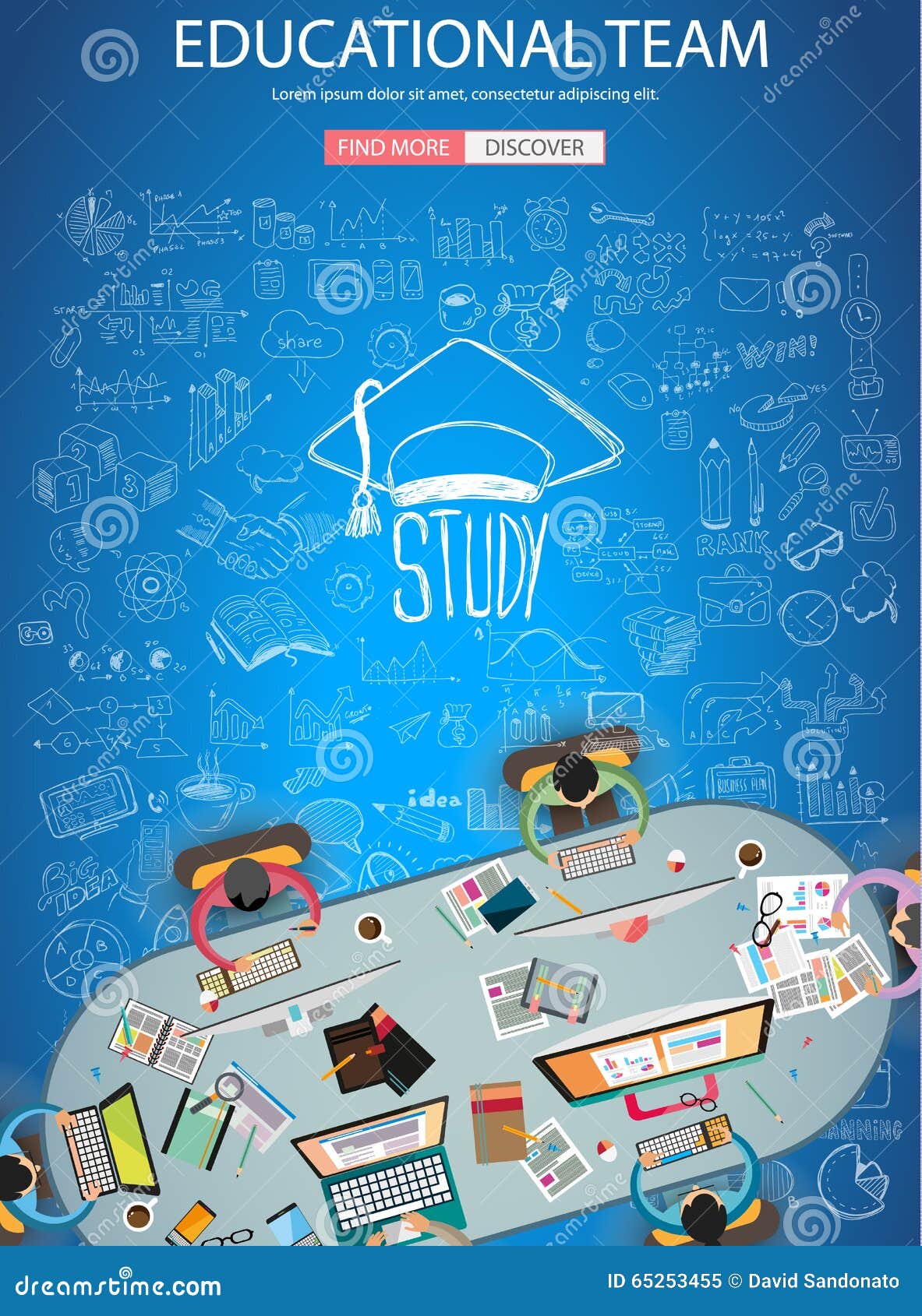 Educational and Learning Concept with Doodle Design Style Stock Vector ...