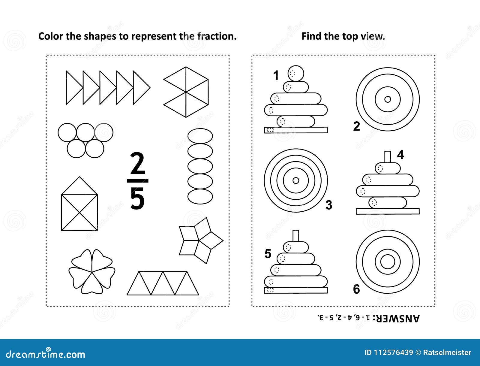 Educational Math Activity Page with Two Puzzles and Coloring ...