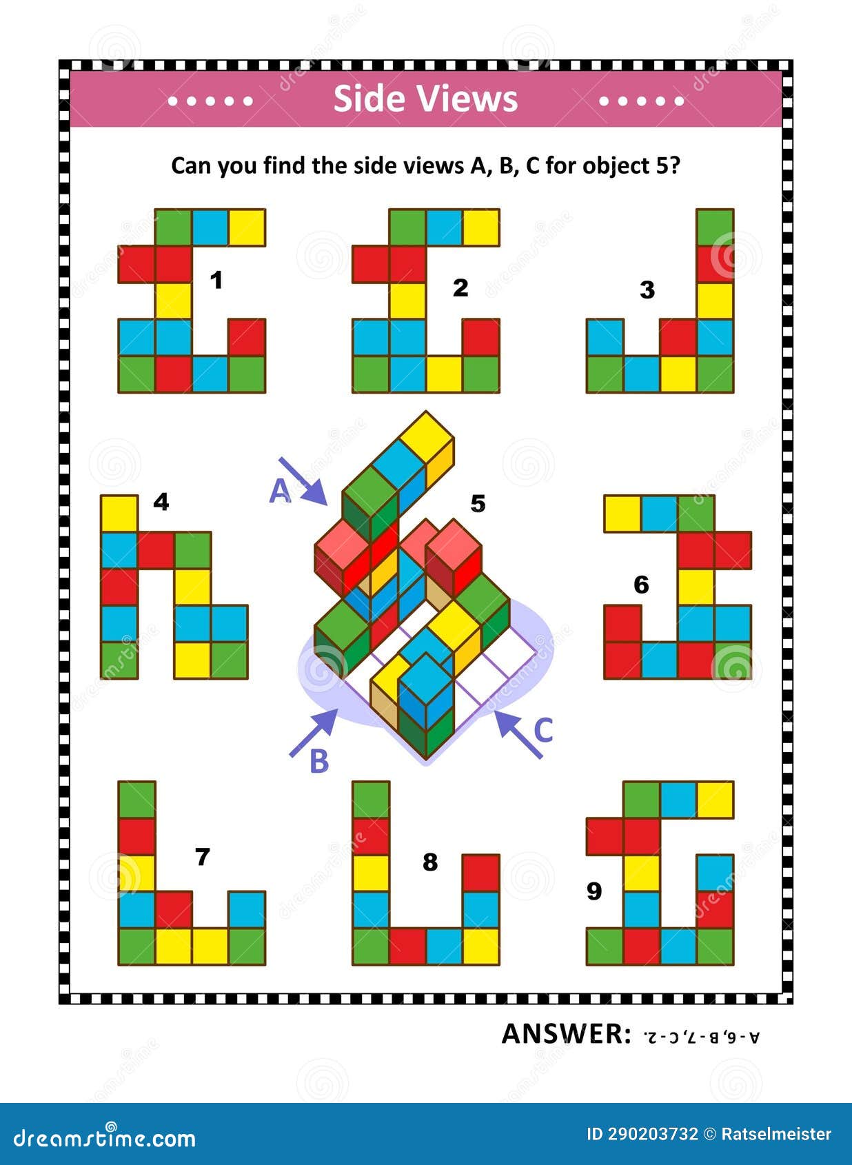 Educational Math Puzzle with Building Blocks: Can You Find the Side ...