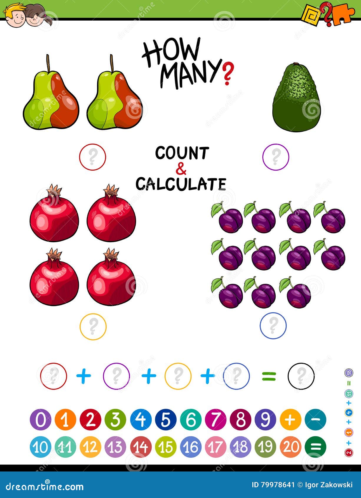 Educational Mathematical Worksheet Stock Vector - Illustration of ...