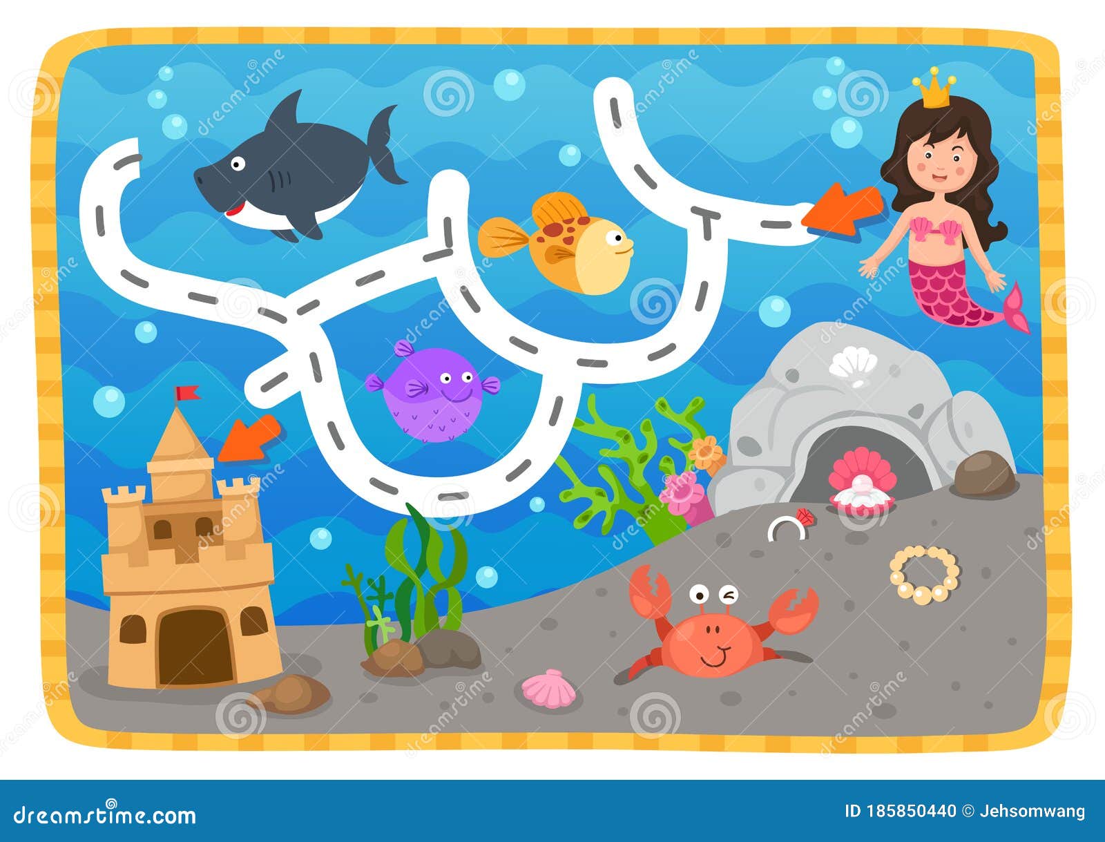 Educational Maze Game For Preschool And School Children. Find The Right ...