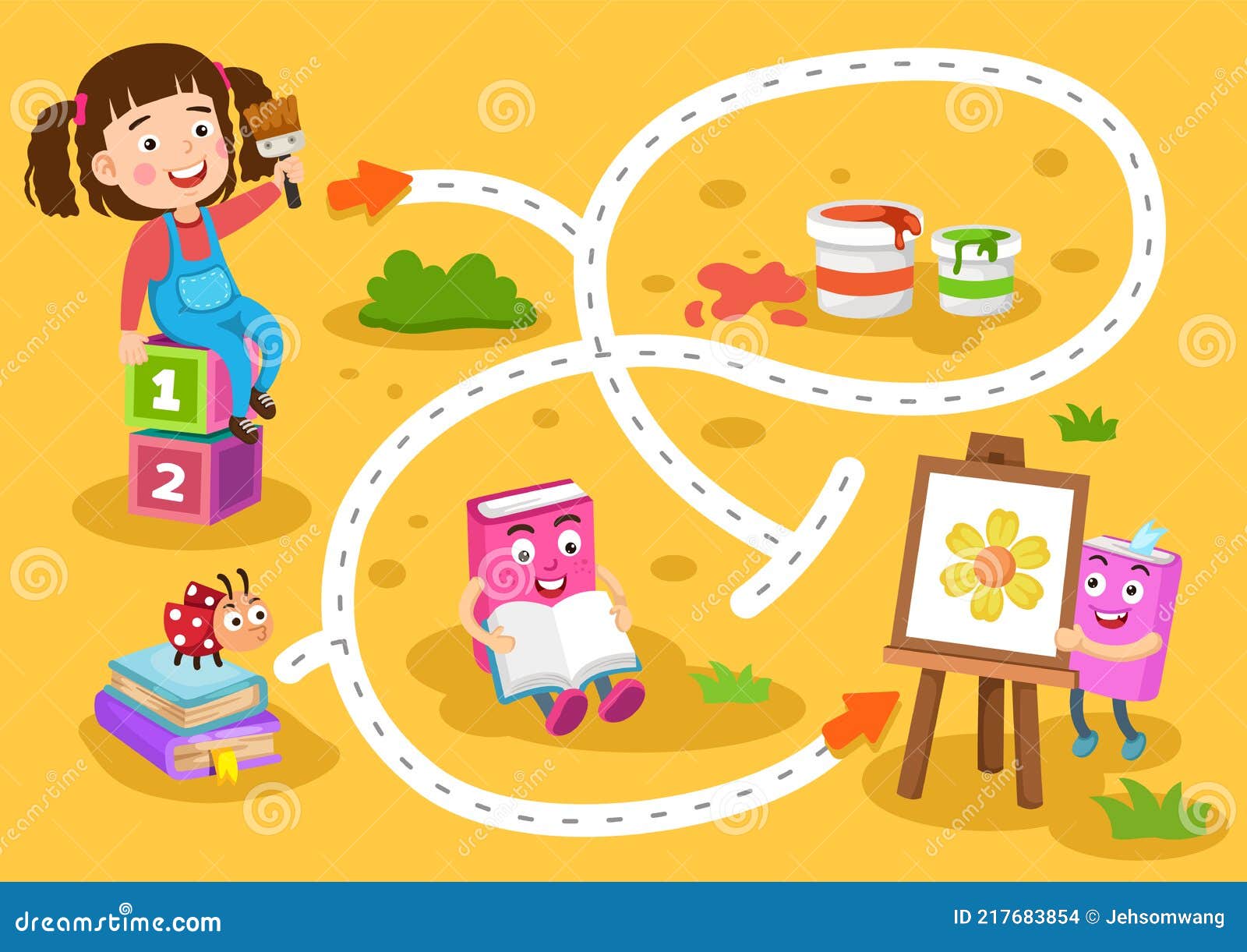Educational Maze Game for Children Stock Vector - Illustration of cute ...