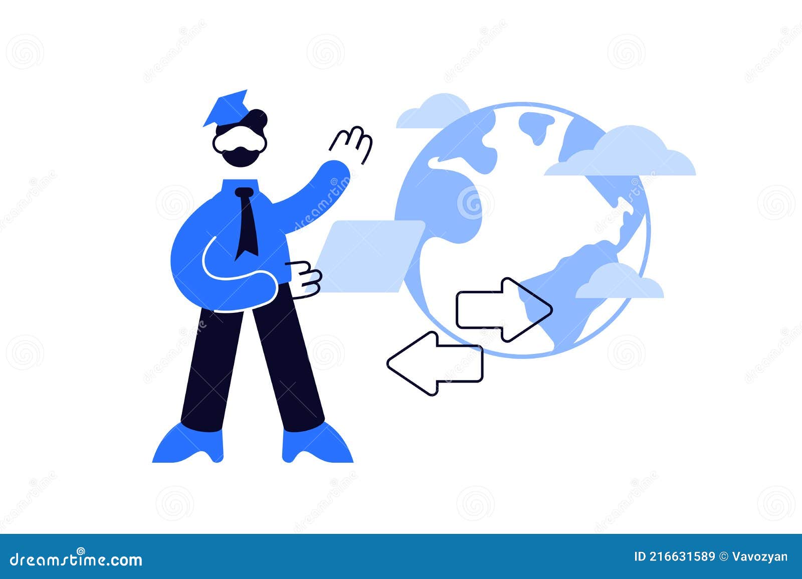 Educational Migration Students Abroad or Drain Brain Stock Vector ...