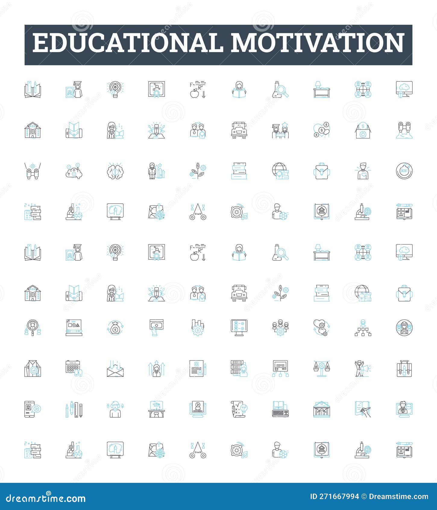 Learning Enthusiasm Linear Icons Set. Motivation, Curiosity, Excitement ...
