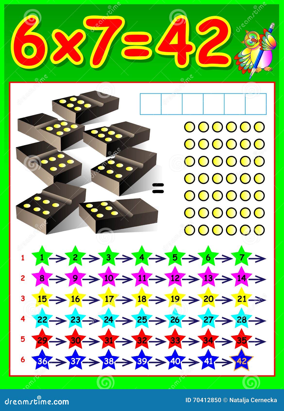 Educational Page for Children with Multiplication Table. Stock Vector ...