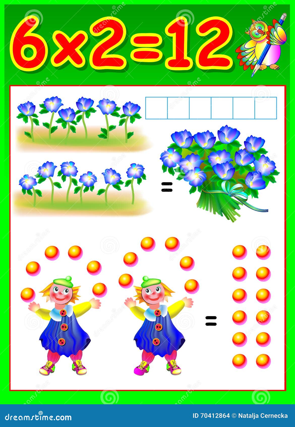 Educational Page for Children with Multiplication Table. Stock Vector ...