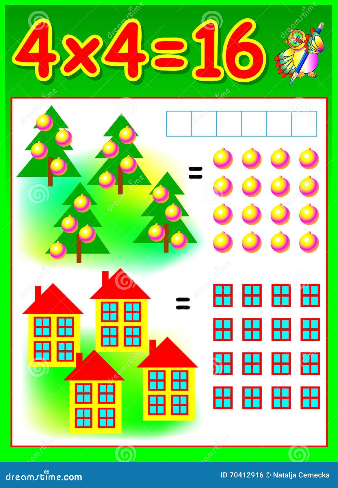 Educational Page for Children with Multiplication Table. Stock Vector ...