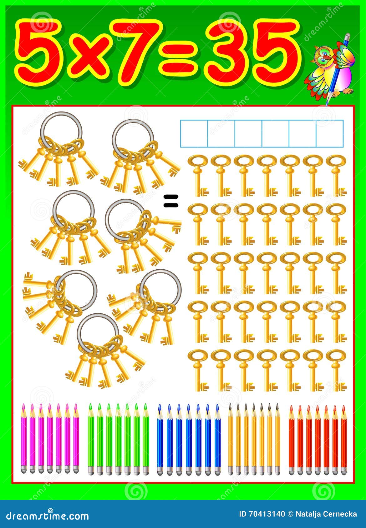 Educational Page for Children with Multiplication Table. Stock Vector ...