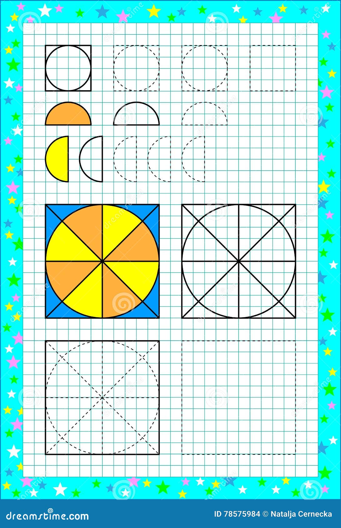 Educational Page for Children on a Square Paper. Stock Vector ...