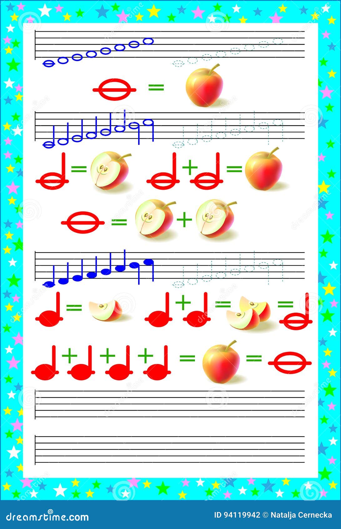 Educational Page for Children To Study Musical Notes. Stock Vector ...