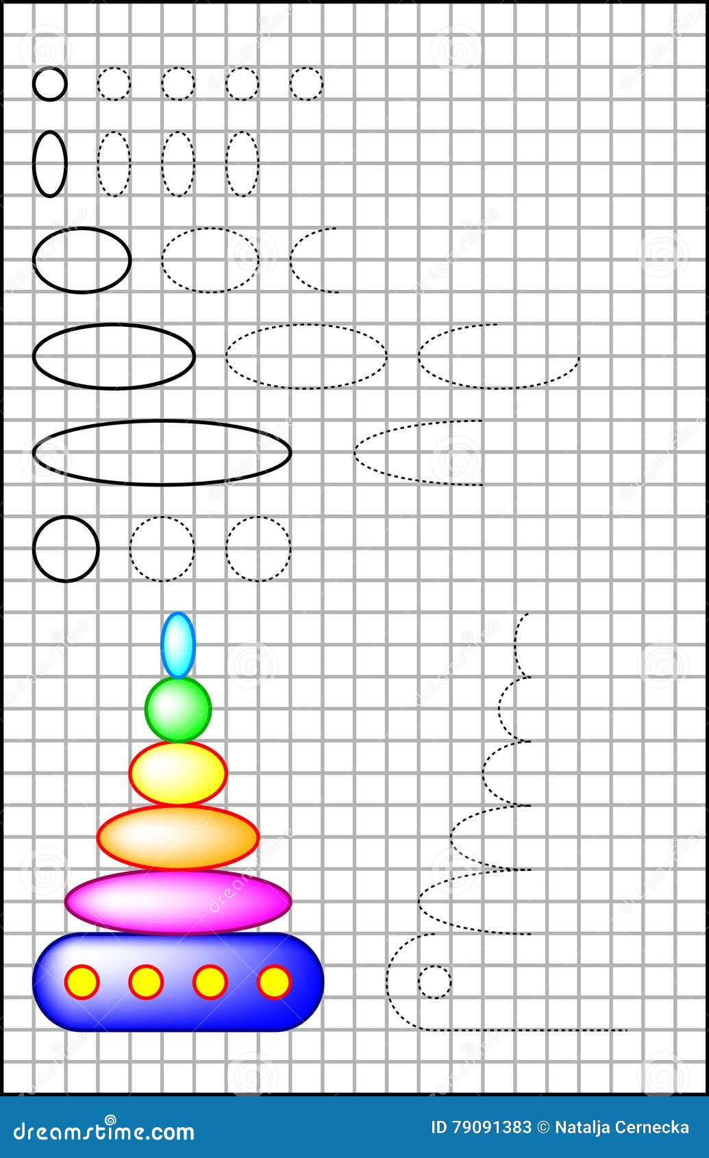 Educational Page with Exercises for Children on a Square Paper. Stock ...