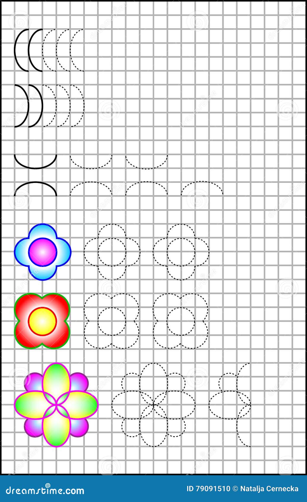 Educational Page with Exercises for Children on a Square Paper. Stock ...