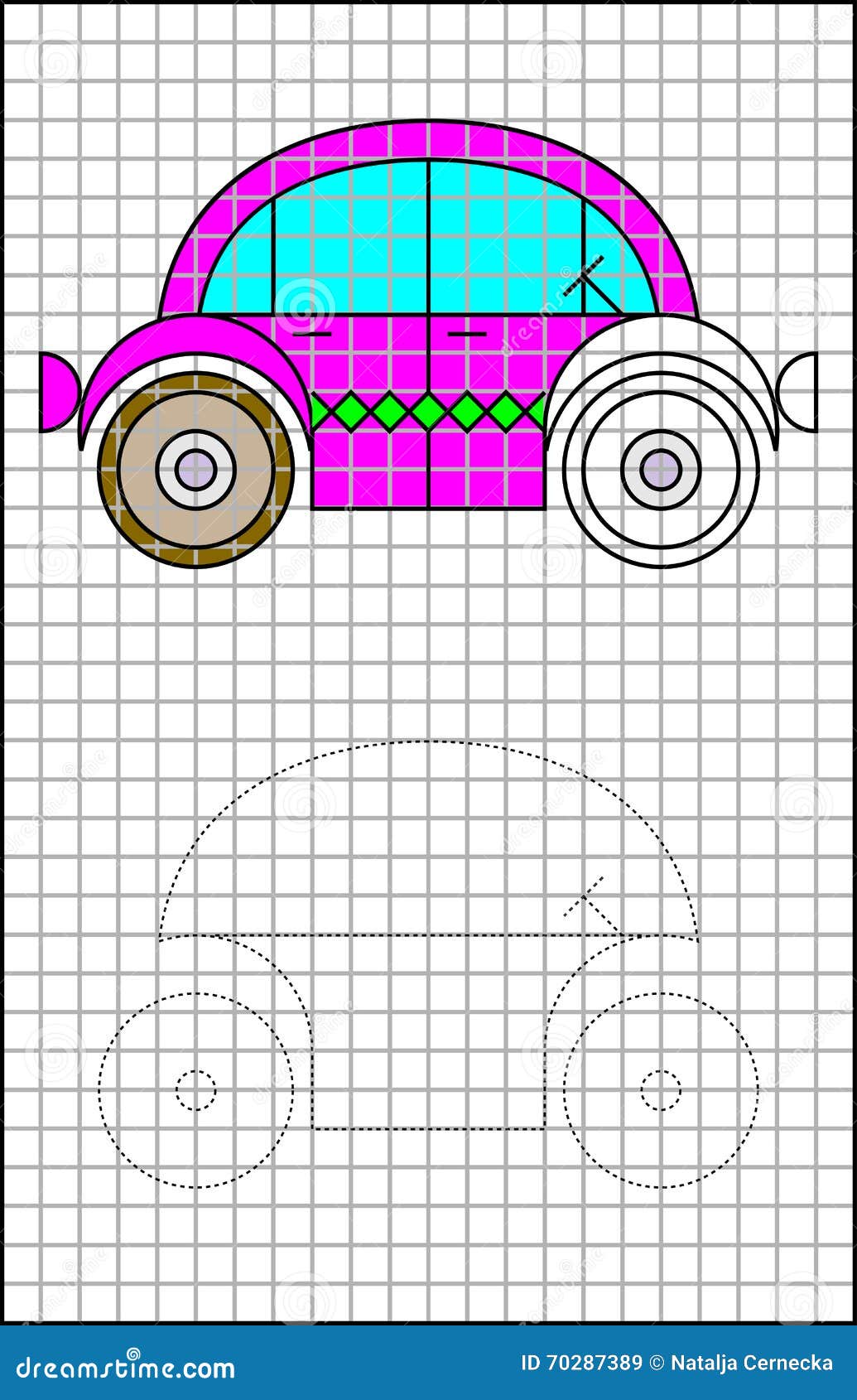 Educational Page with Exercises for Children on a Square Paper. Stock ...