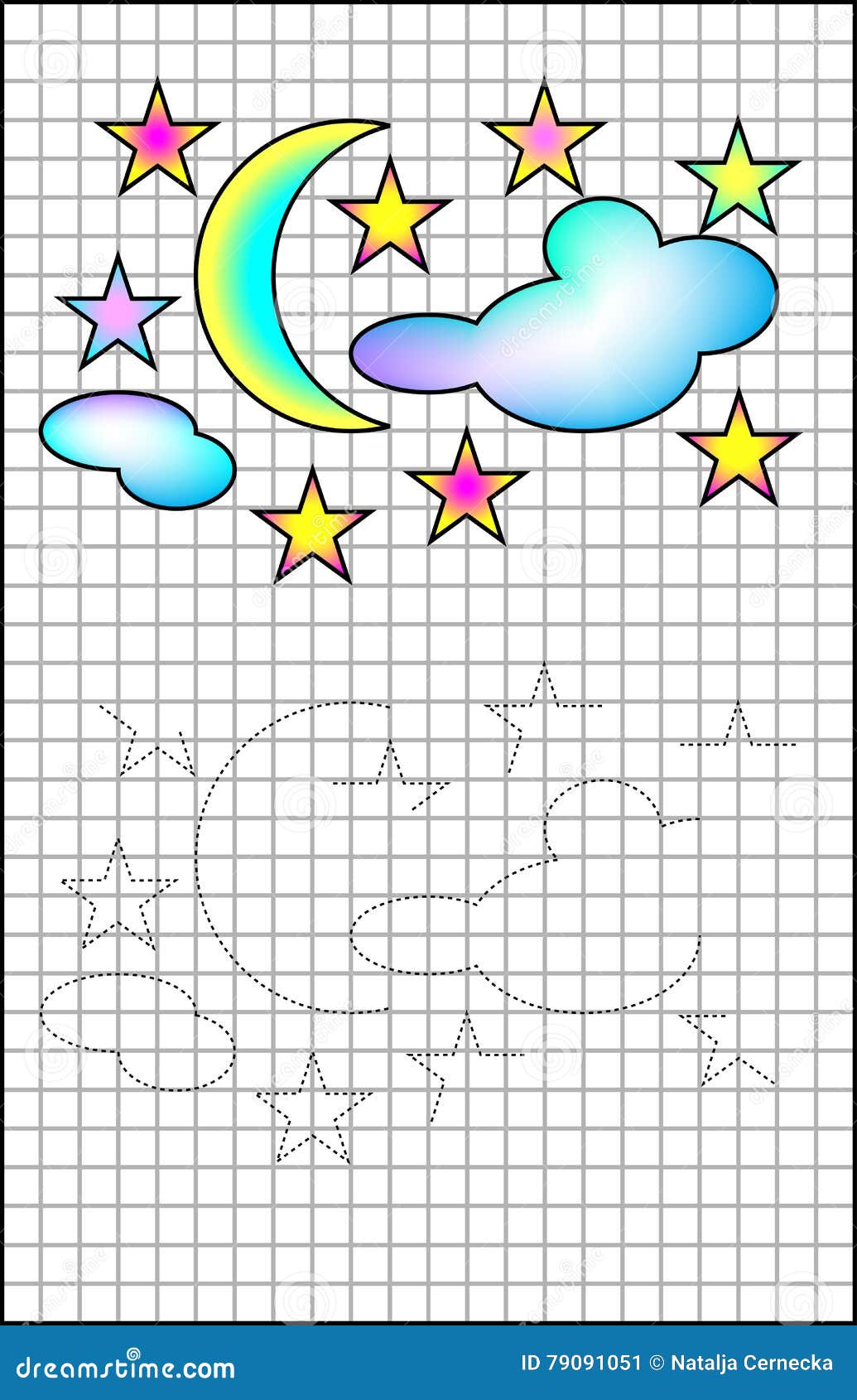 Educational Page with Exercises for Children on a Square Paper. Stock ...