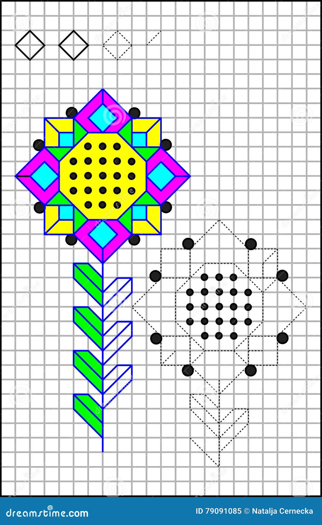 Educational Page with Exercises for Children on a Square Paper. Stock ...