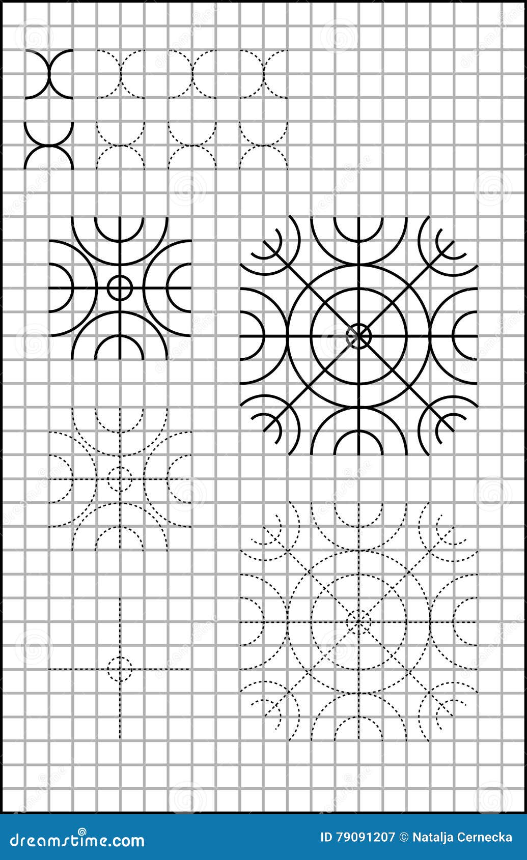 Educational Page with Exercises for Children on a Square Paper. Stock ...