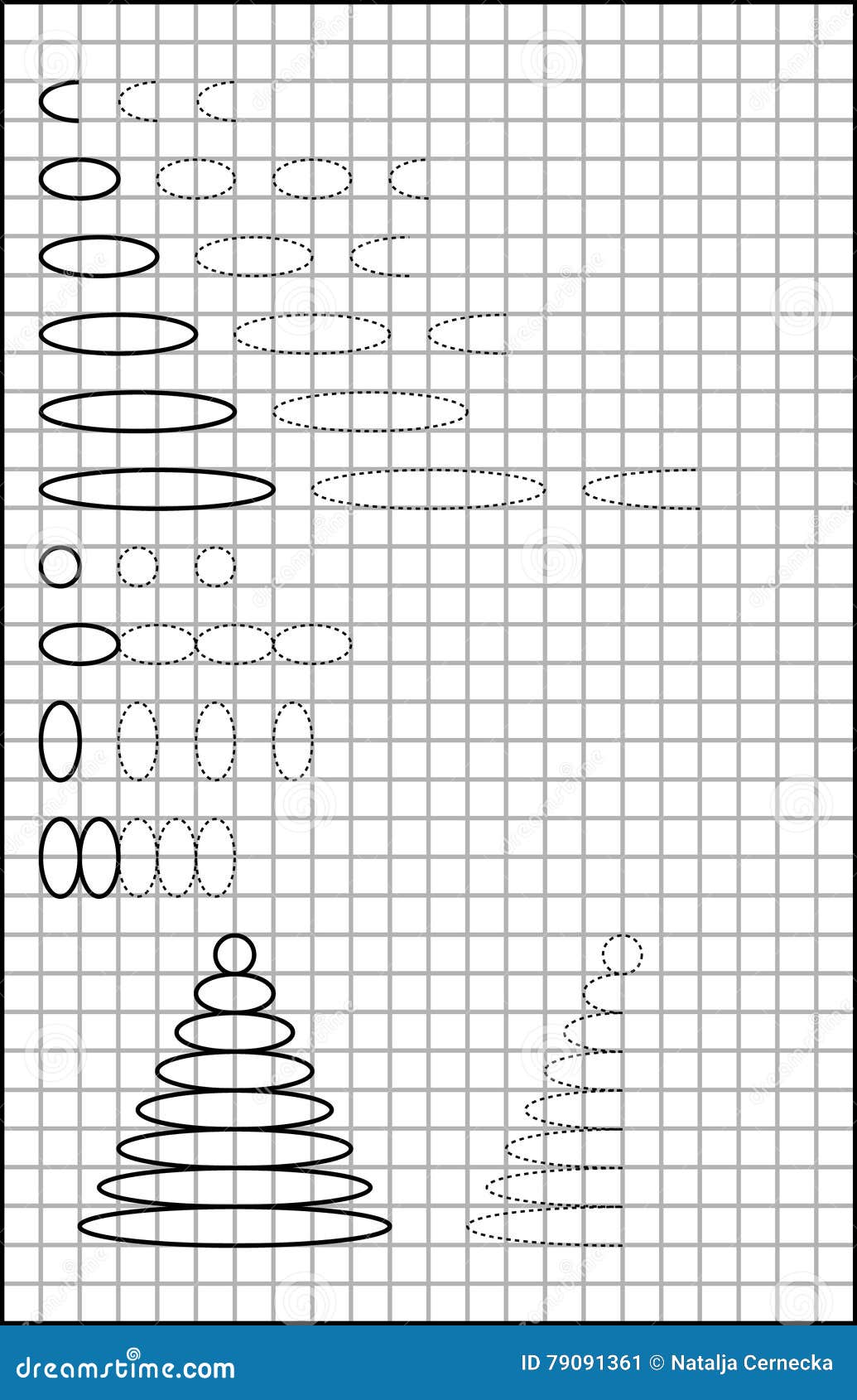 Educational Page with Exercises for Children on a Square Paper. Stock ...