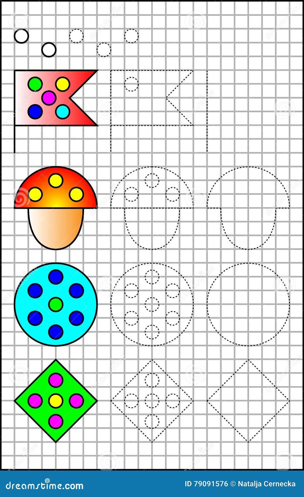 Educational Page with Exercises for Children on a Square Paper. Stock ...