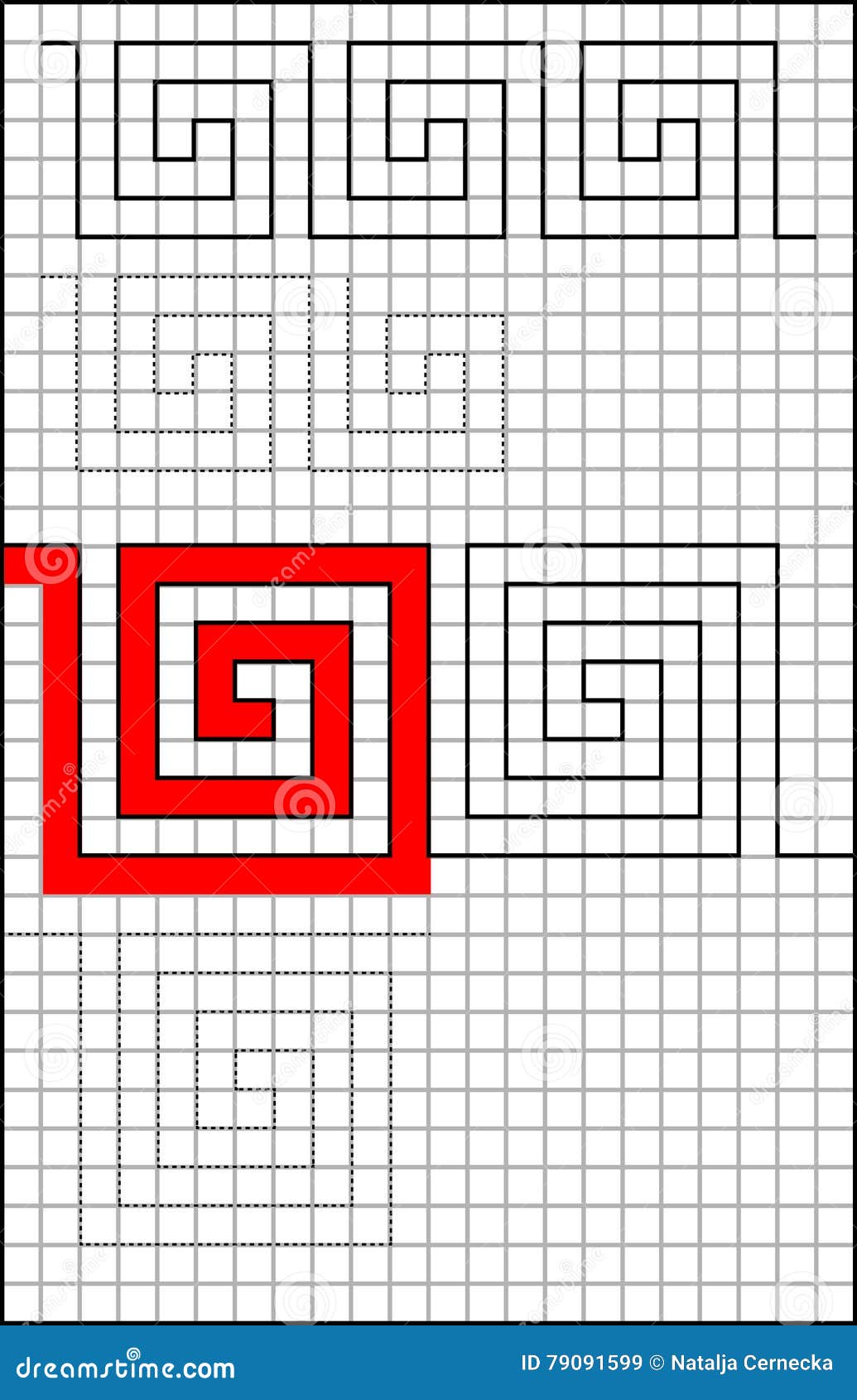 Educational Page with Exercises for Children on a Square Paper. Stock ...