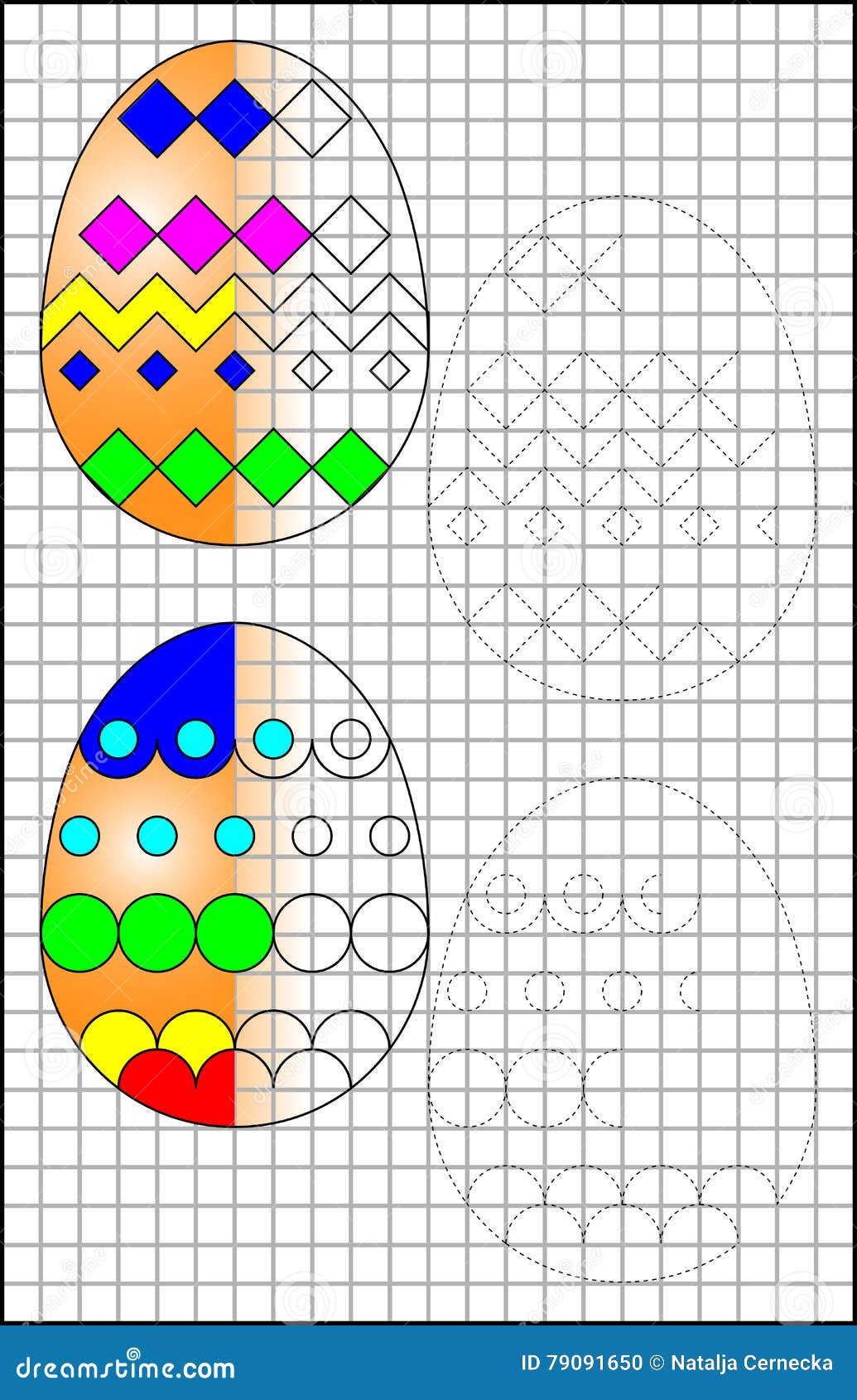 Educational Page with Exercises for Children on a Square Paper. Stock ...