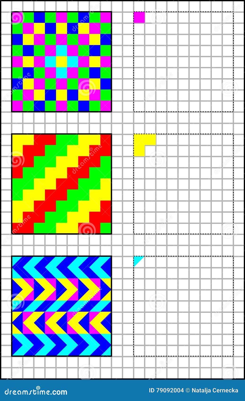 Educational Page with Exercises for Children on a Square Paper. Stock ...