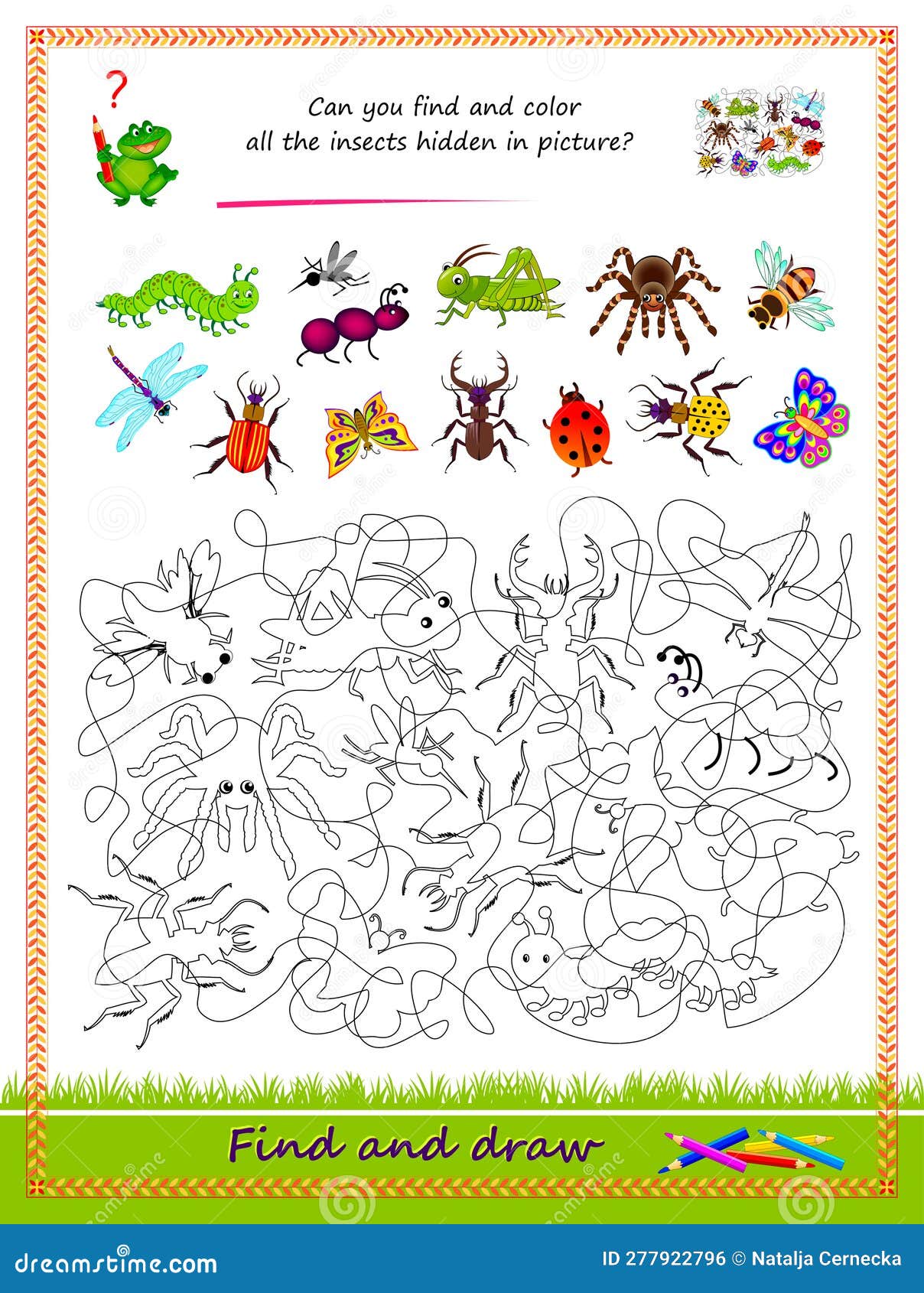 Educational Page for Little Children. Can You Find and Color All the ... Educational Page for Little Children. Can You Find and Color All the ...