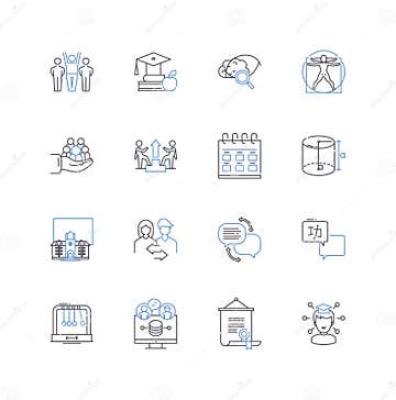 Educational Pathway Line Icons Collection. Progression, Learning ...