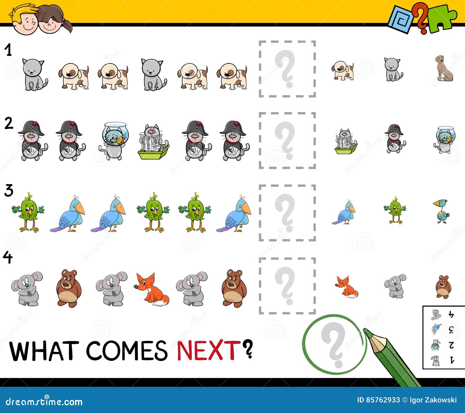 Educational Pattern Game for Kids Stock Vector - Illustration of ...