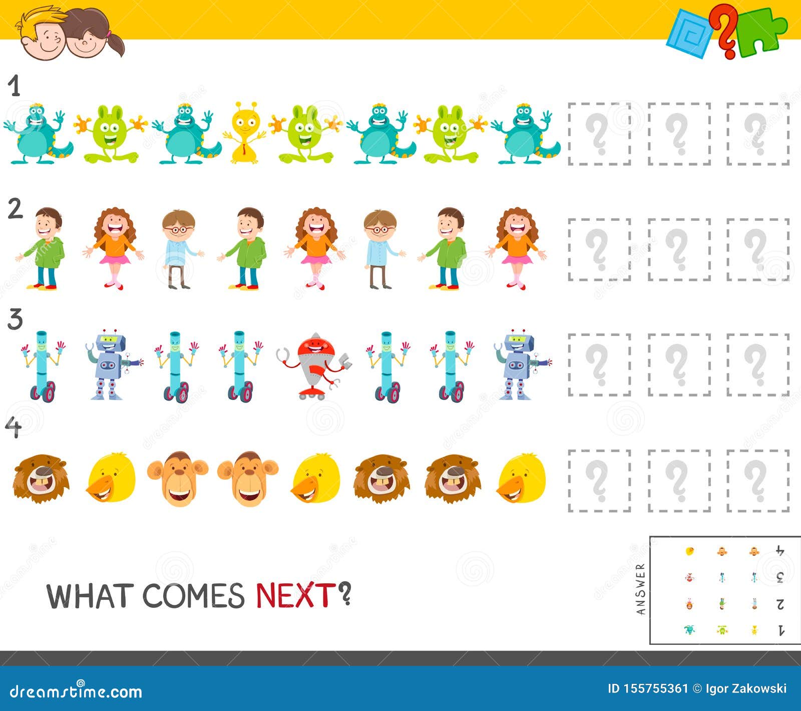 Educational Pattern Game for Kids Stock Vector - Illustration of ...