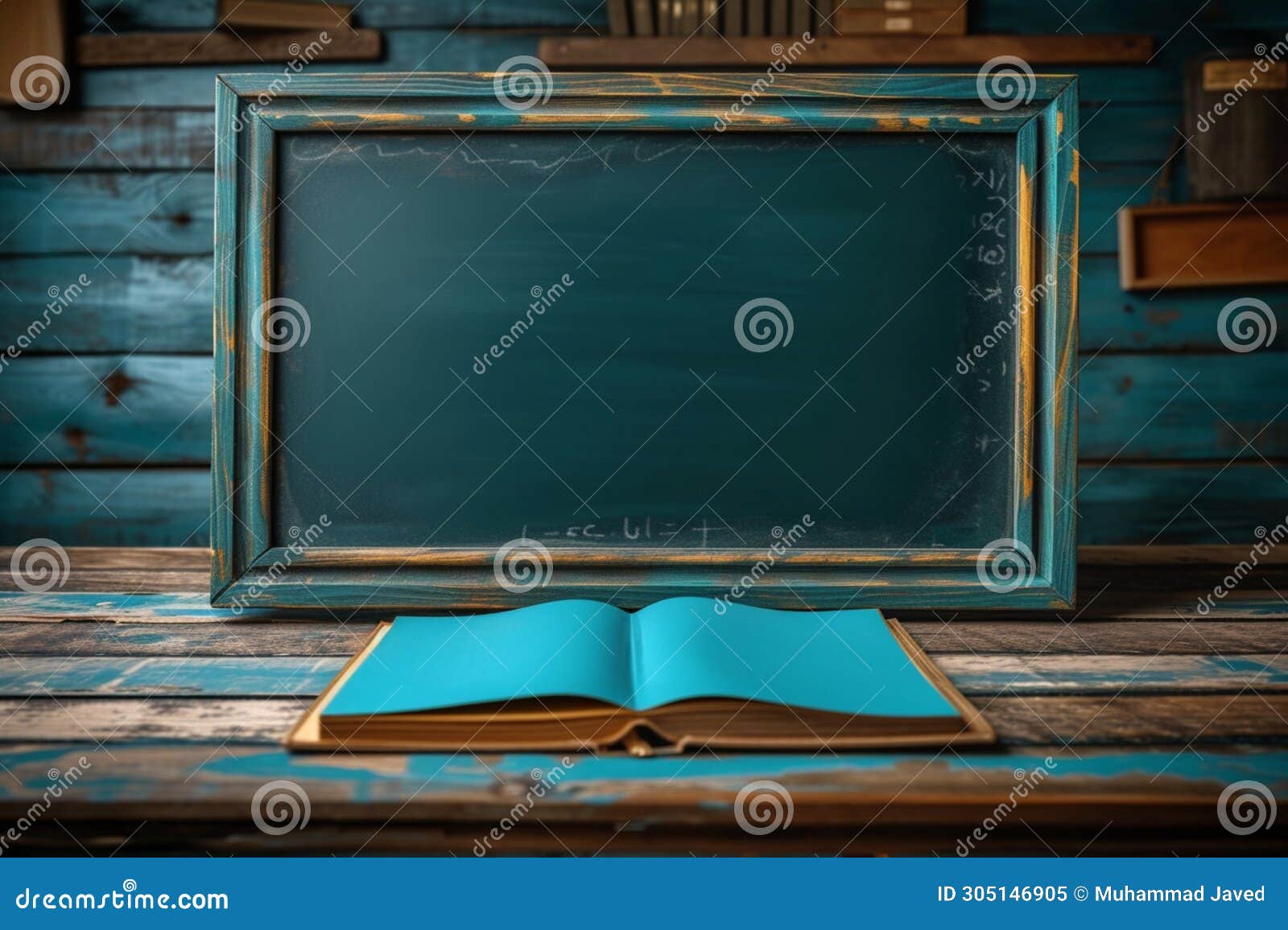 Educational Picture Blackboard and Notebook in a School Environment ...